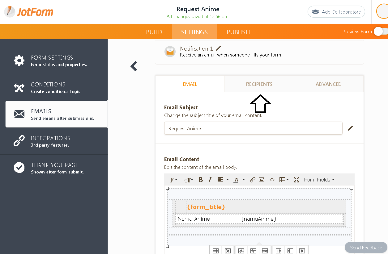 Cara Membuat Form Request Send Email | Cupz Pedia