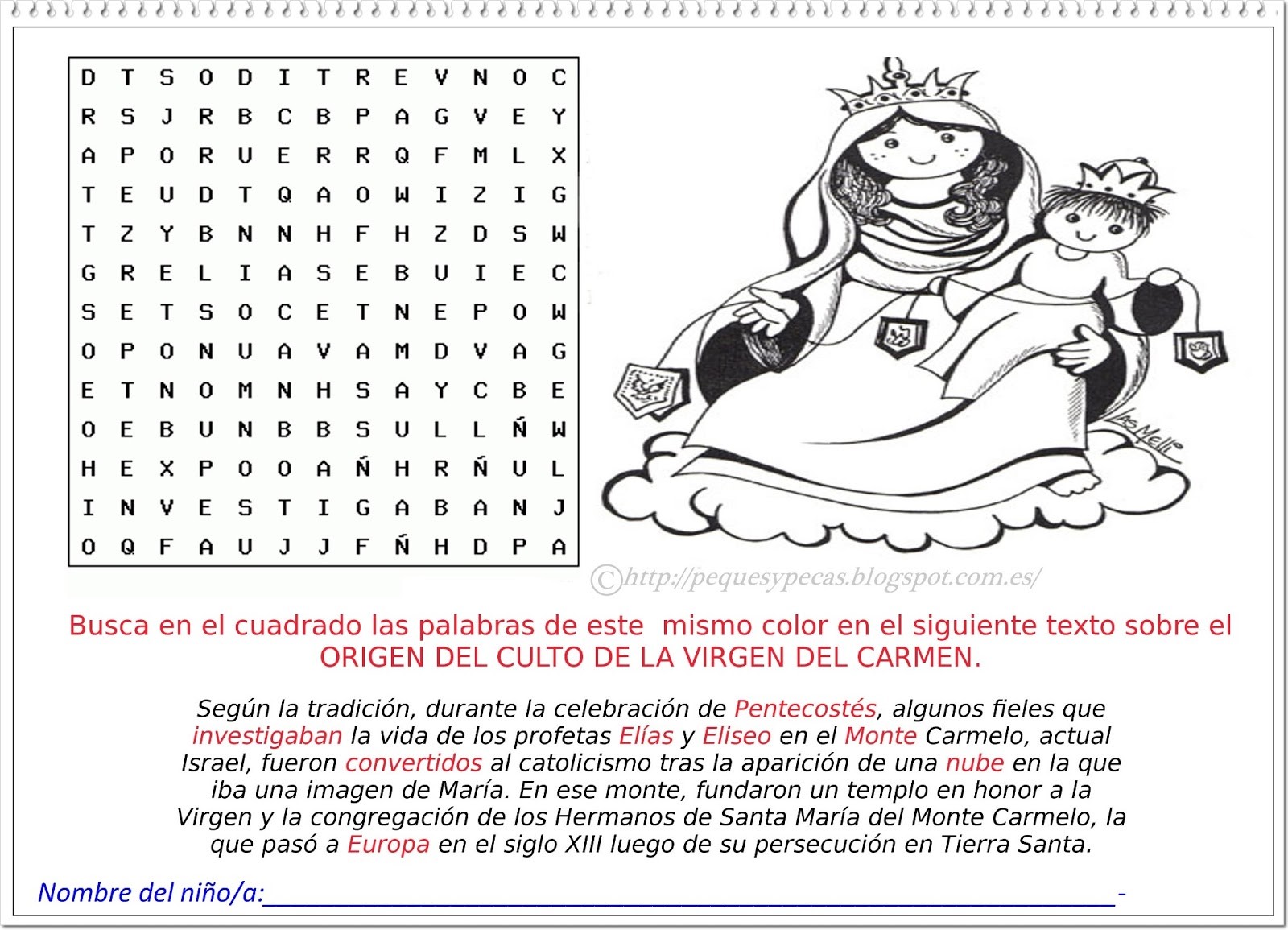 Blog del Profesorado de Religión Católica: Sopas de letras, juegos ...