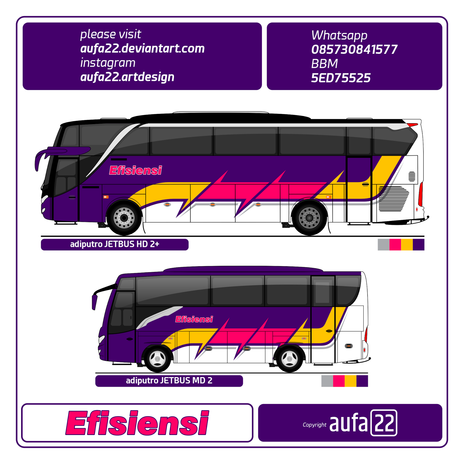 Jasa Desain Livery Bus dan Mobil: Desain Livery Bus Efisiensi Cilacap