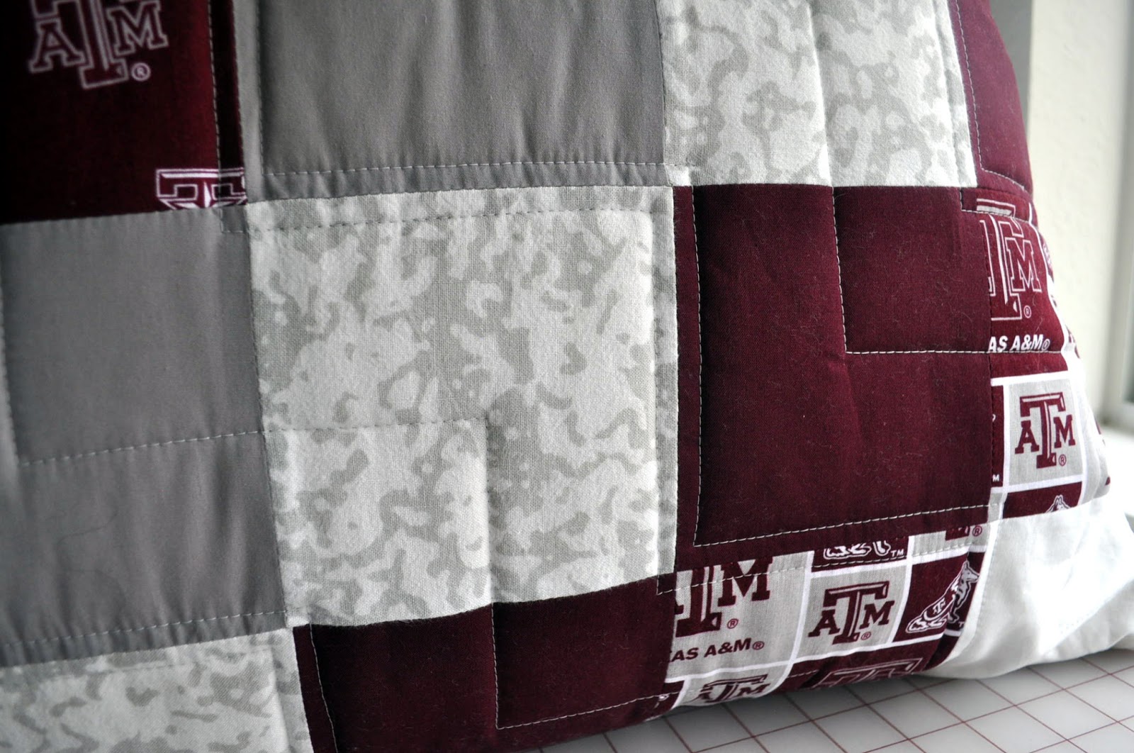 The Katy Rose: Quilted Texas A&M Pillow