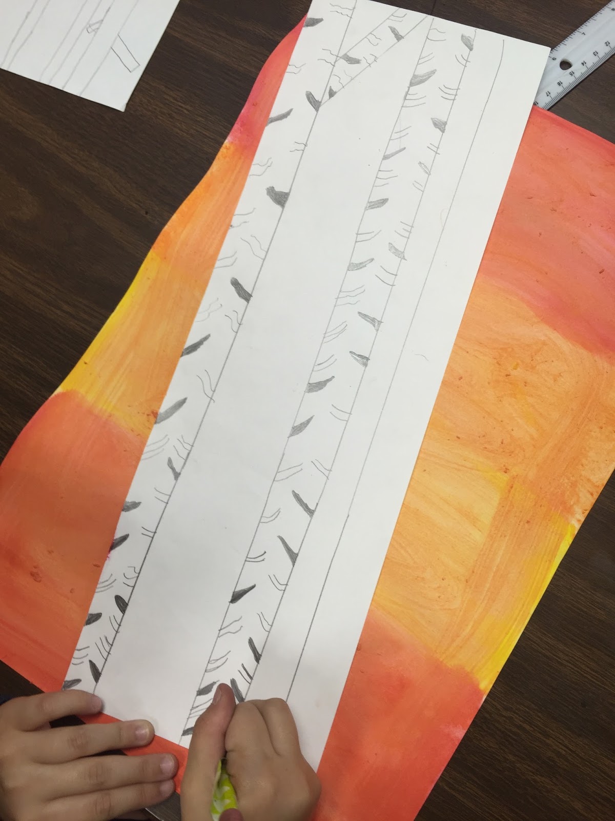 Elements of the Art Room: 4th Grade Fall Birch Trees