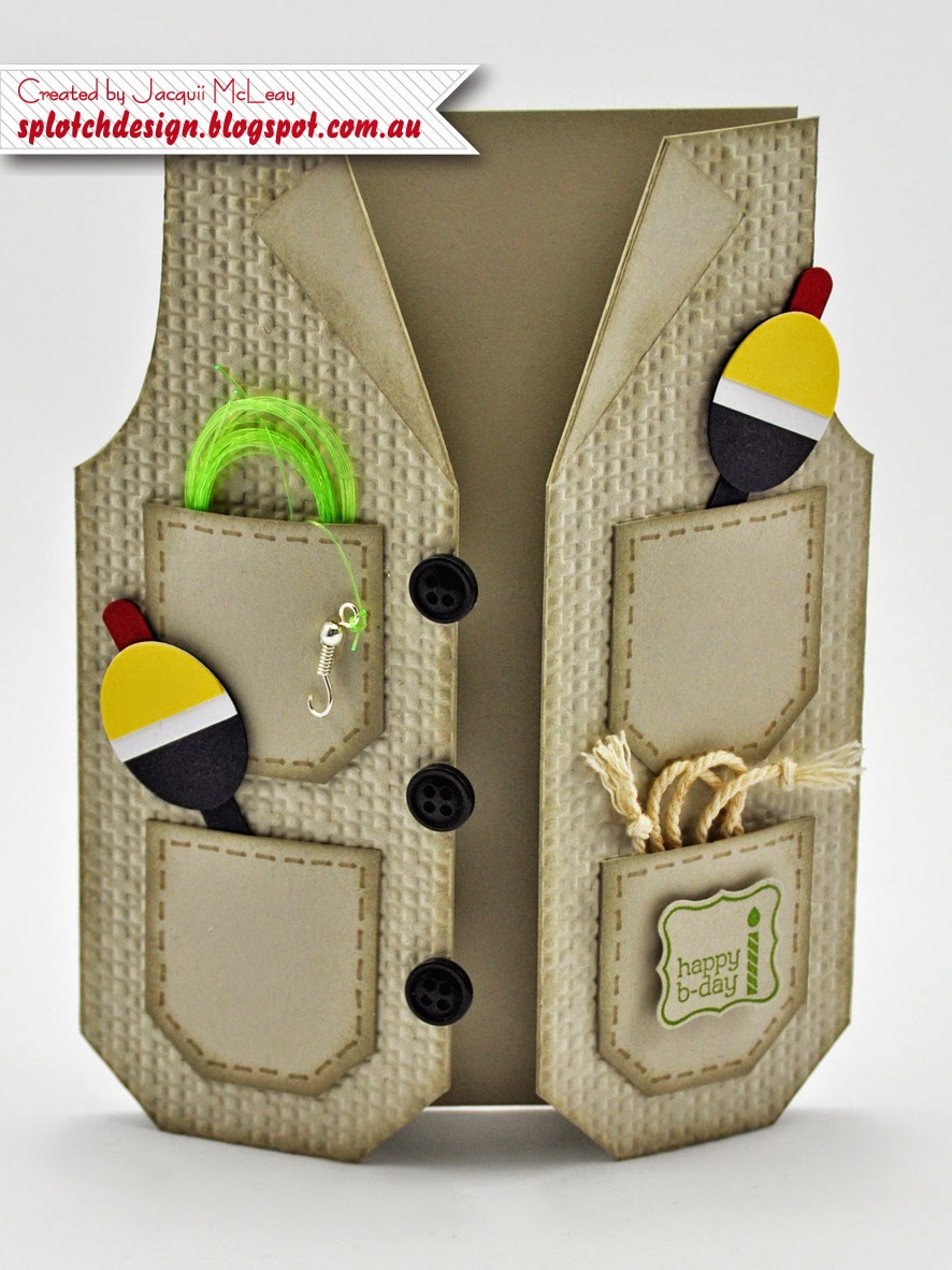 Splotch Design - Adding ink to paper!: Masculine Fishing Card