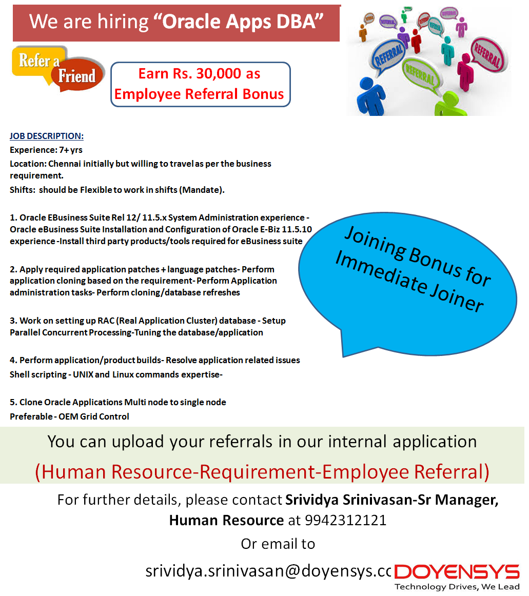 ORACLE MASTERMINDS: We are hiring ORACLE MASTERMINDS: We are hiring