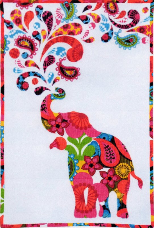 Lovely paisley splash elephant quilt. Pattern Free