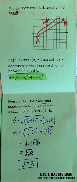 Midpoint and Distance Formulas Interactive Notebook Page | Mrs. E ...