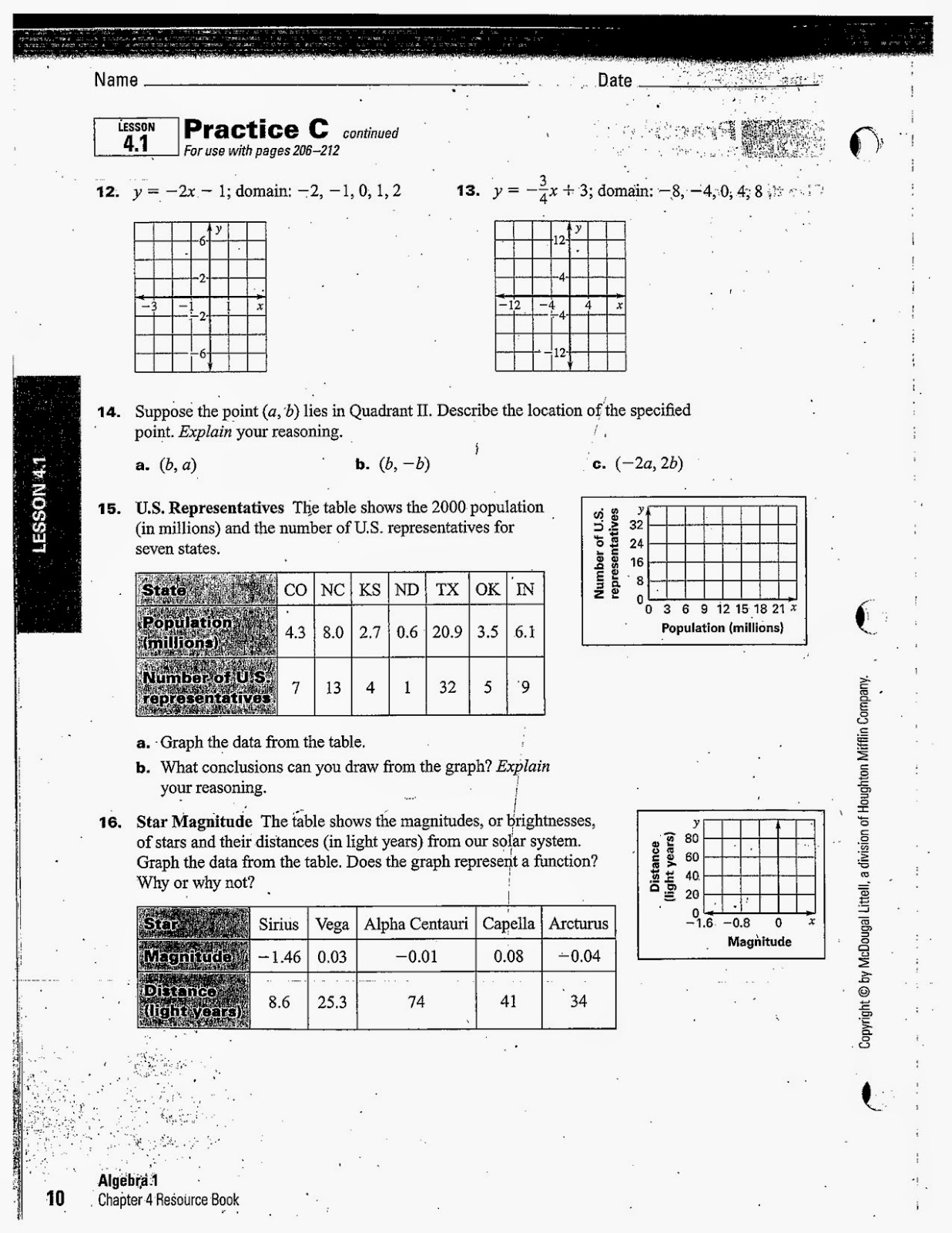 Heidemann 8th Grade Math: Algebra Notes and HW for 9/18