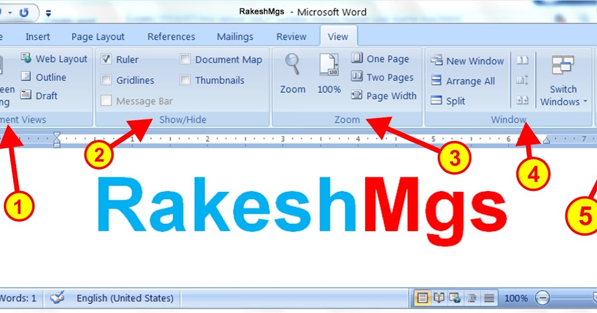How to Use View menu in Ms (Microsoft) Office Word 2007 full Hindi ...