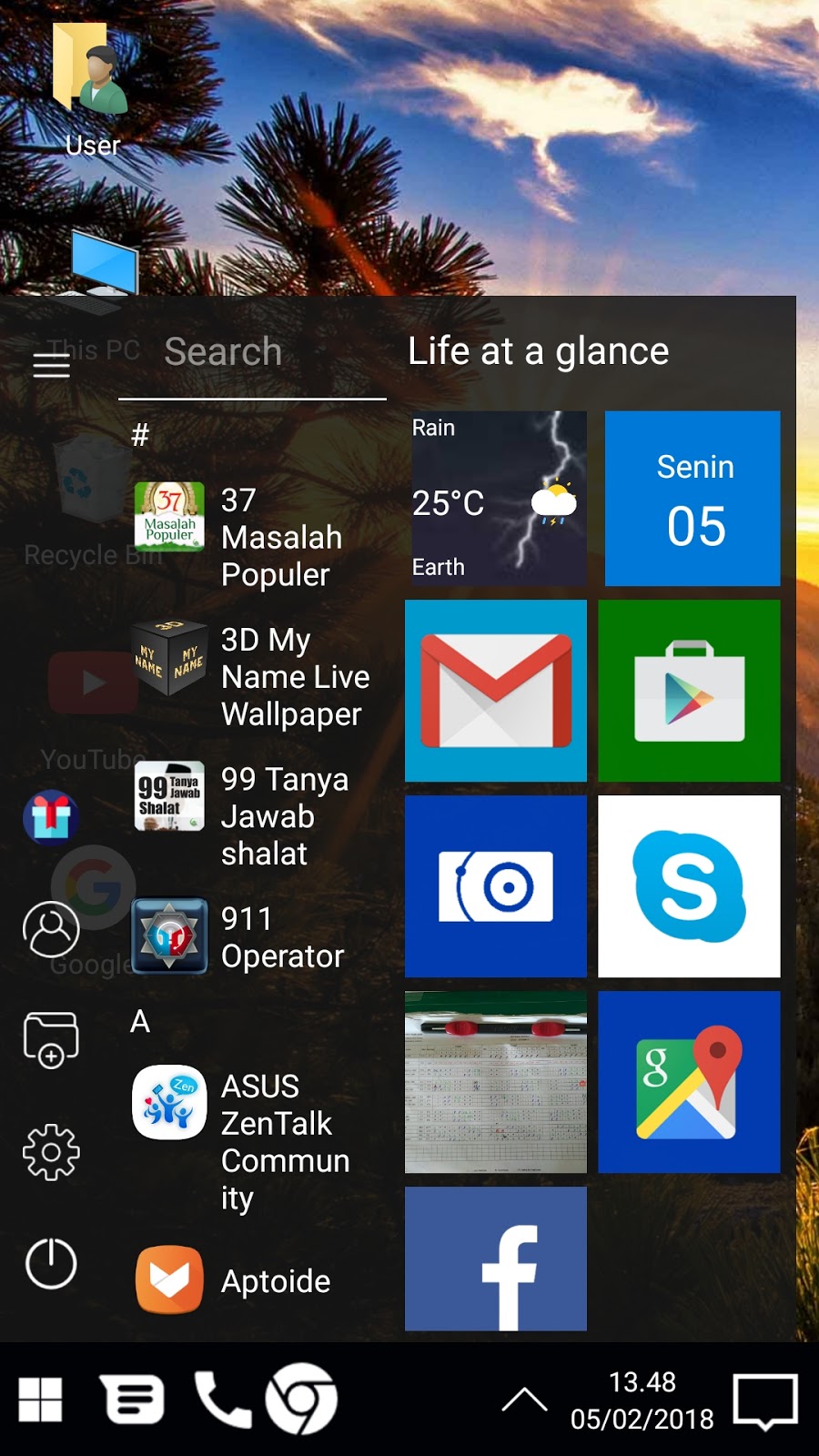 Mengganti Tampilan Android Menjadi Windows 10