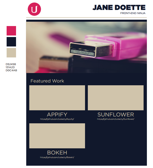 Simple template in HTML and CSS