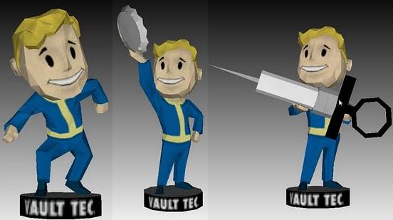 Fallout 3 Sneak, Barter & Medicine Bobbleheads Papercraft | Papercraft ...