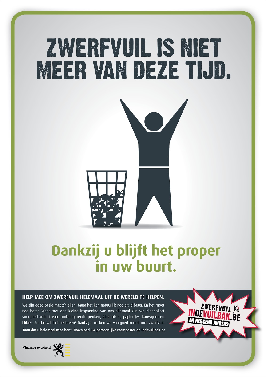 Vreedzaam protest tegen zwerfvuil: In De Vuilbak.be