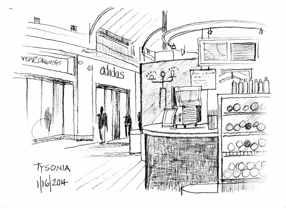 Art By-Products: Pencil Urban Mall Sketch