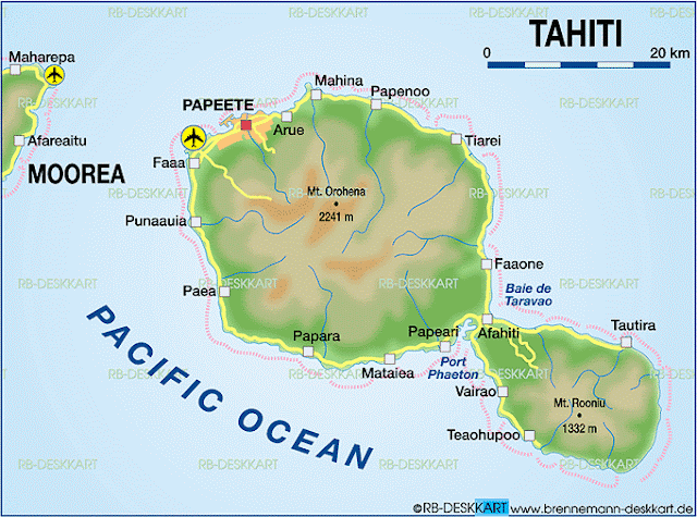 FRENCH POLYNESIA - GEOGRAPHICAL MAPS OF FRENCH POLYNESIA