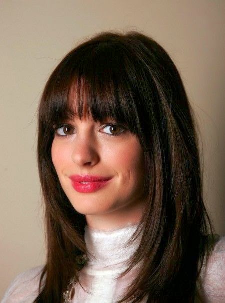 Peinados De Fiesta: Cortes de pelo largo lacio con flequillo recto ...