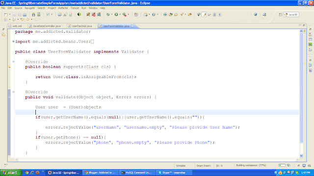Working with Simple Form Controller using Spring & Hibernate | Addicted ...