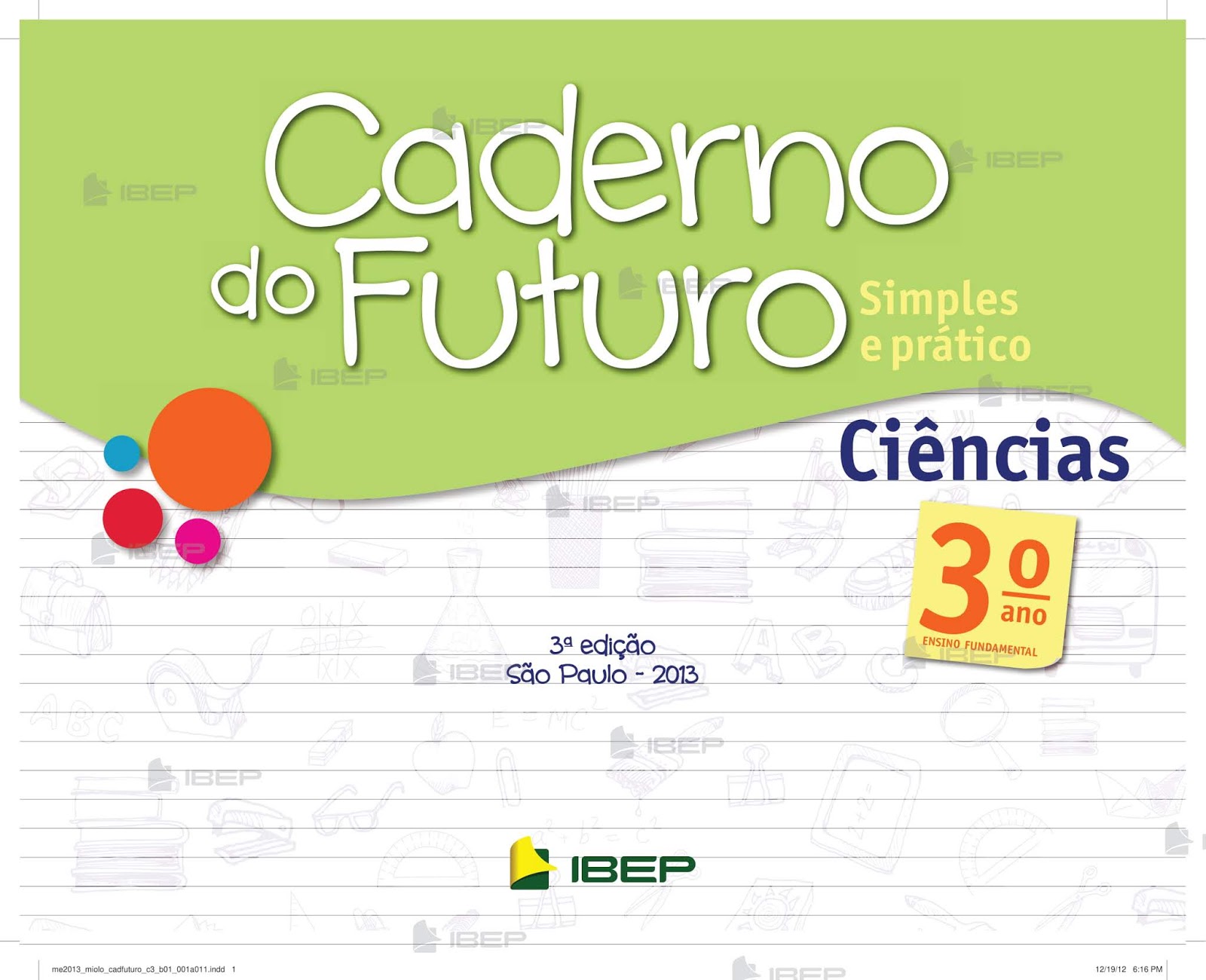 Caderno do Futuro Ciências 3º Ano Professor.