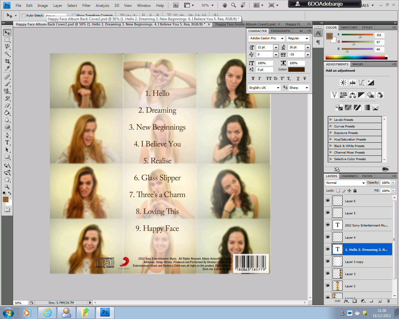 Funmi's A2 Media Studies Blog: Editing the Album Back Cover