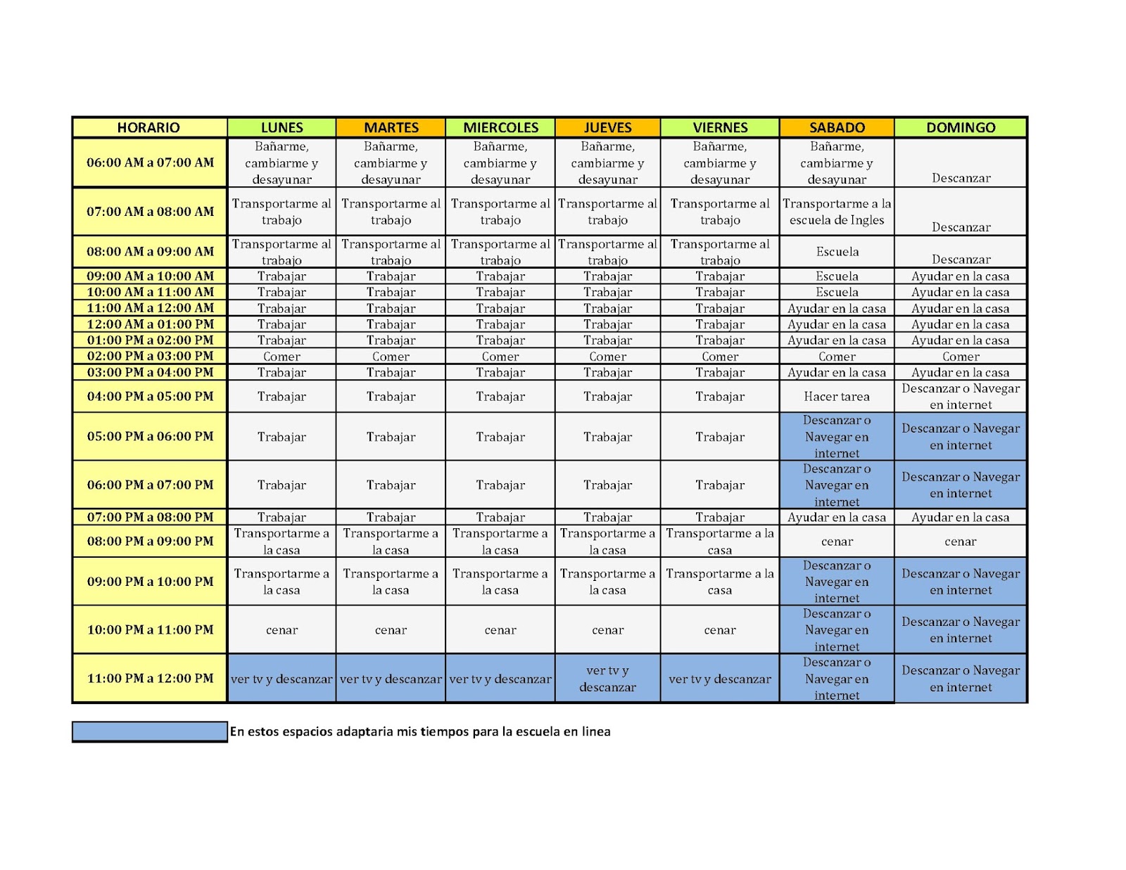 Creando mi blog: Estudiante en linea y horarios de estudio