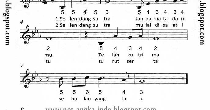 Not Angka Lagu Selendang Sutra - Kumpulan Not Lagu