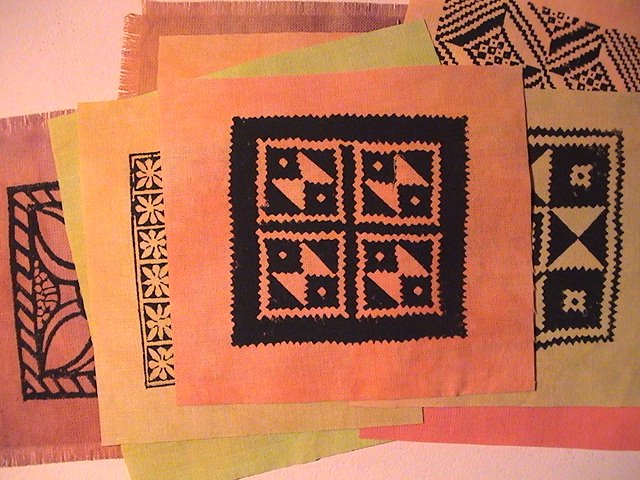 Textile Butterfly: Printing with new blocks from "Colouricious".