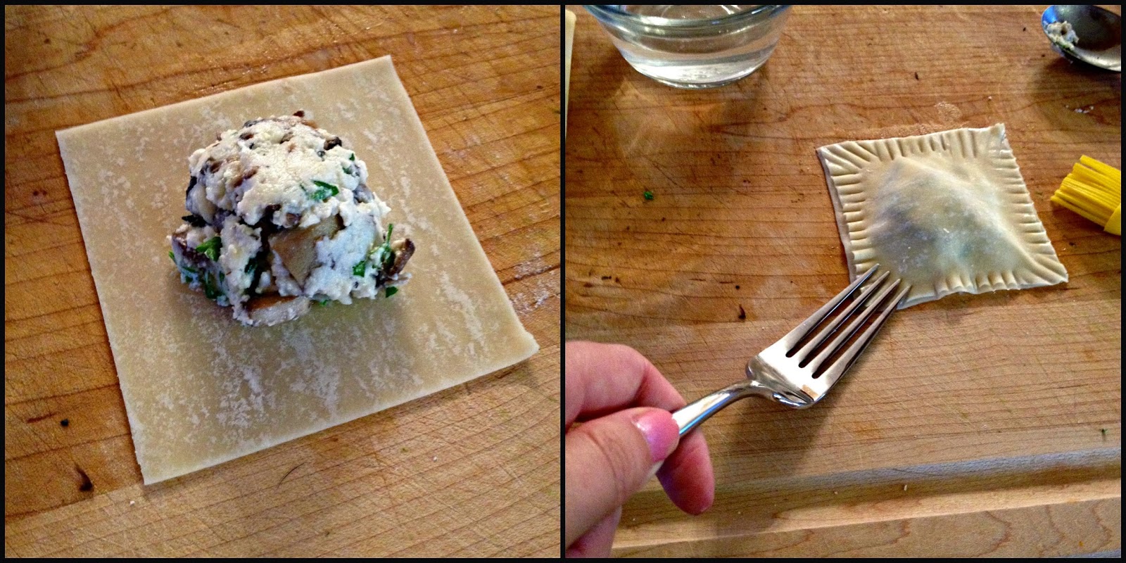 The Girly Girl Cooks: Three Cheese Mushroom Ravioli