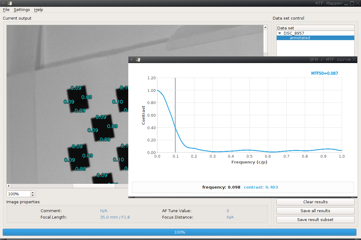MTF Mapper: View MTF (SFR) curves in the GUI