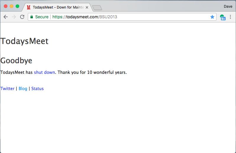 iTeach and iLearn: Social Glue: Celebrating TodaysMeet