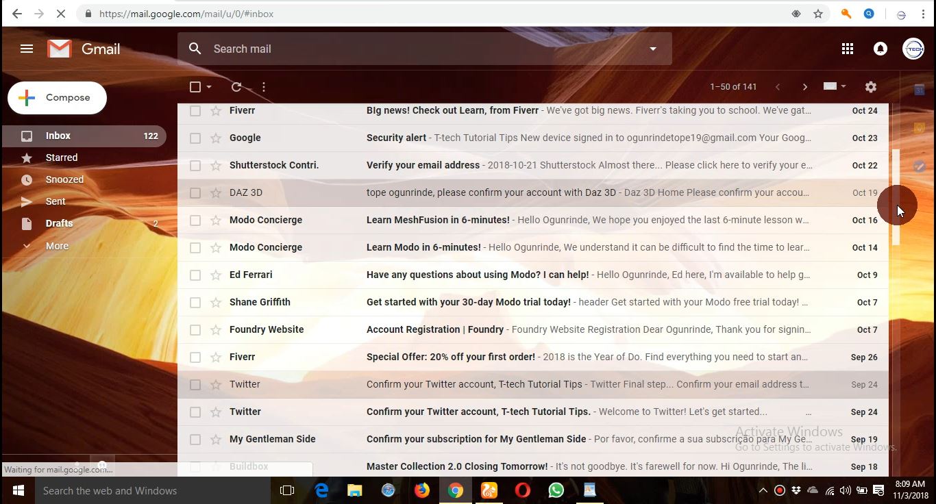 How to change gmail account background themes quickly - T-tech Tutorial ...