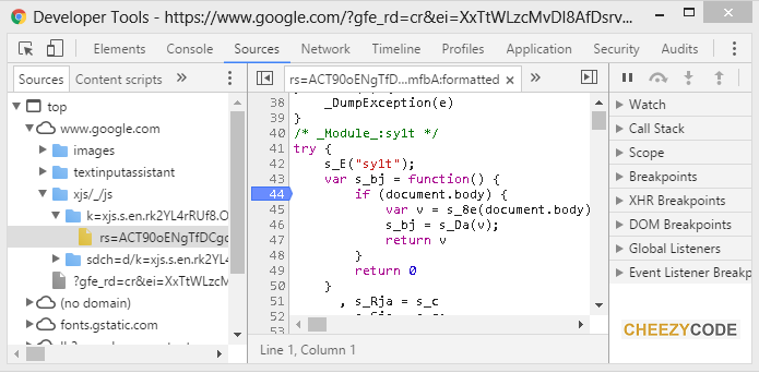 How To Debug JavaScript In Browser : Google Chrome