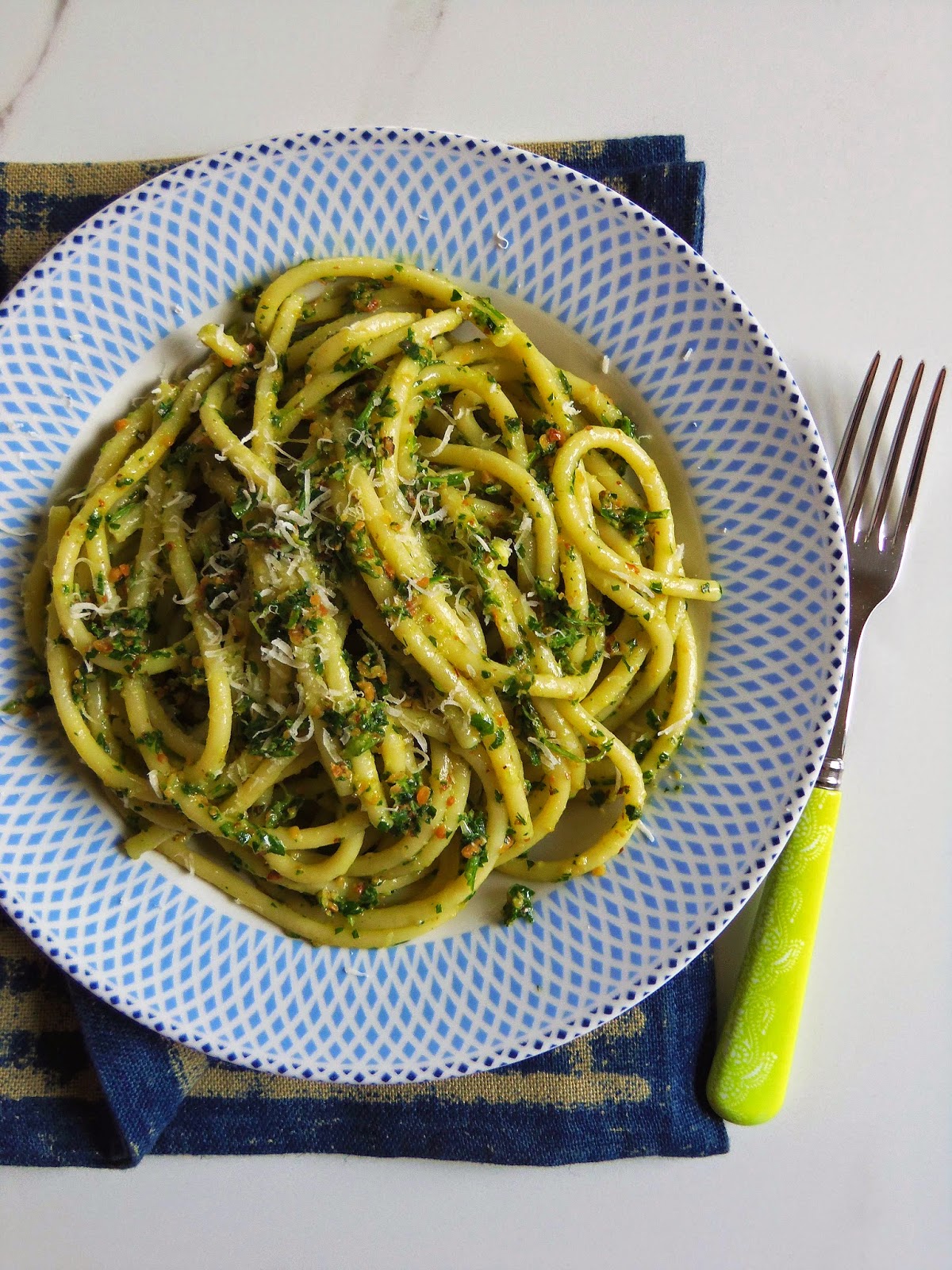Simply Romanesco: Spaghetti with Parsley Pesto