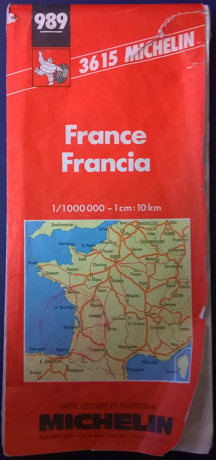 Différence entre la carte 989 et 721 Michelin