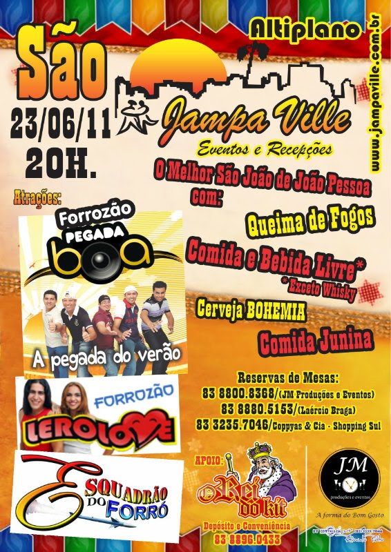 Jampaonline: Arraiá dia 23 no Jampa Ville a nova opção de Jampa