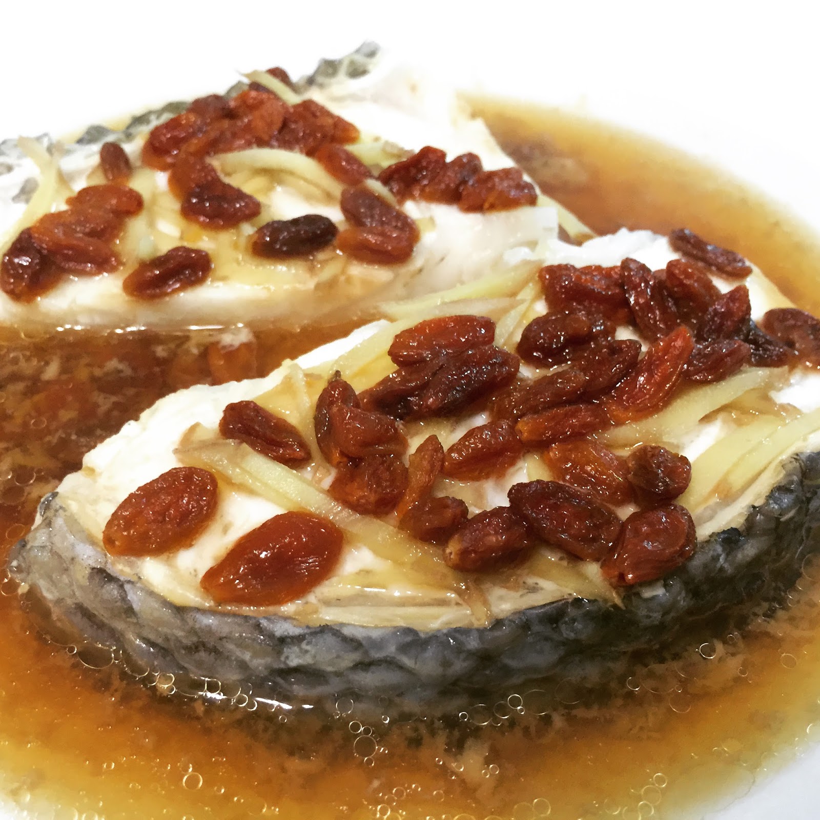 Little Cookery Book: Steamed Cod with Chinese Wine and Wolfberries