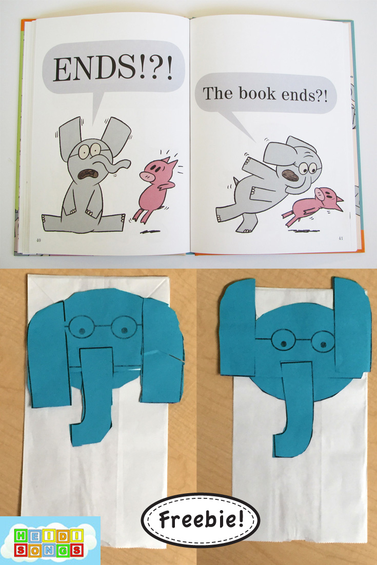Mo Willems' Elephant & Piggie Paper Bag Puppets Freebie!