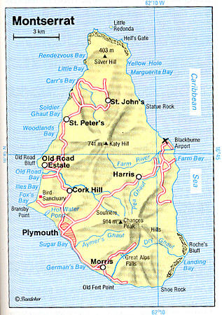 MONTSERRAT - GEOGRAPHICAL MAPS OF MONTSERRAT ~ Klima Naturali™