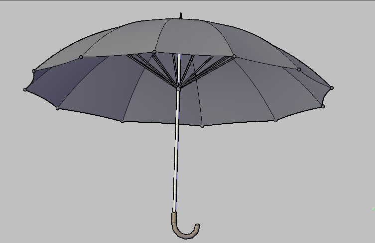 CAD designing: 3D model of Umbrella in autoCAD