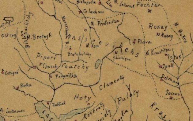 Albanian tribes in Montenegro, rare map of 1839