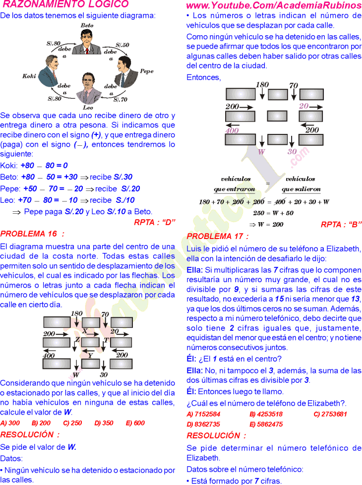 Razonamiento lógico y matemática recreativa ejercicios resueltos de ...