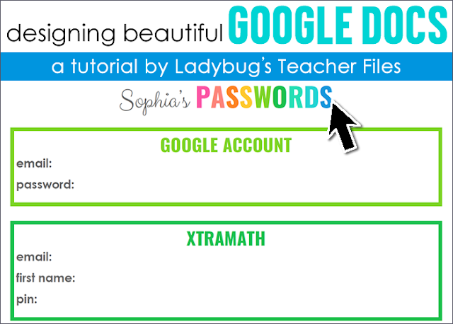 How to Design Beautiful Google Docs - Ladybug's Teacher Files