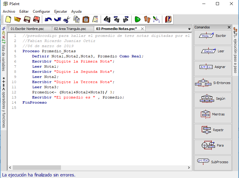 Fundamentos De Programacion Ejercicios De Clases En Pseint