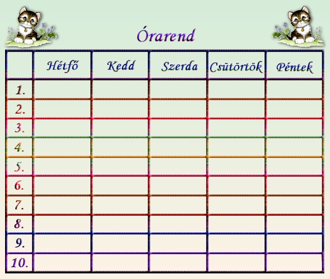 Kinszi Böngészde: Órarendek /2010 Képeim