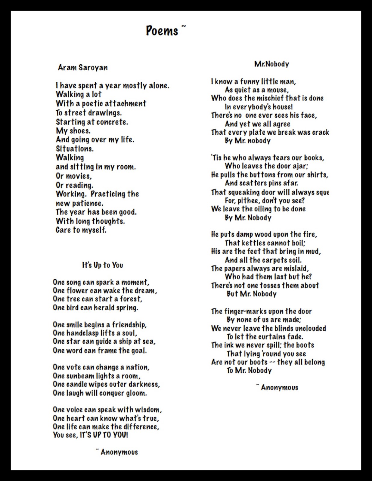 Ms Naz's Class: ♔ ~ poetry