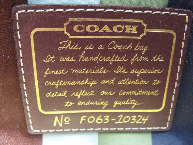 U's Bargain Shoppe Corner: AUTHENTIC COACH CREED AND SERIAL NUMBER