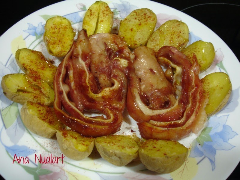 La cocinera de Bétulo: OREJA DE CERDO AL HORNO CON PATATAS