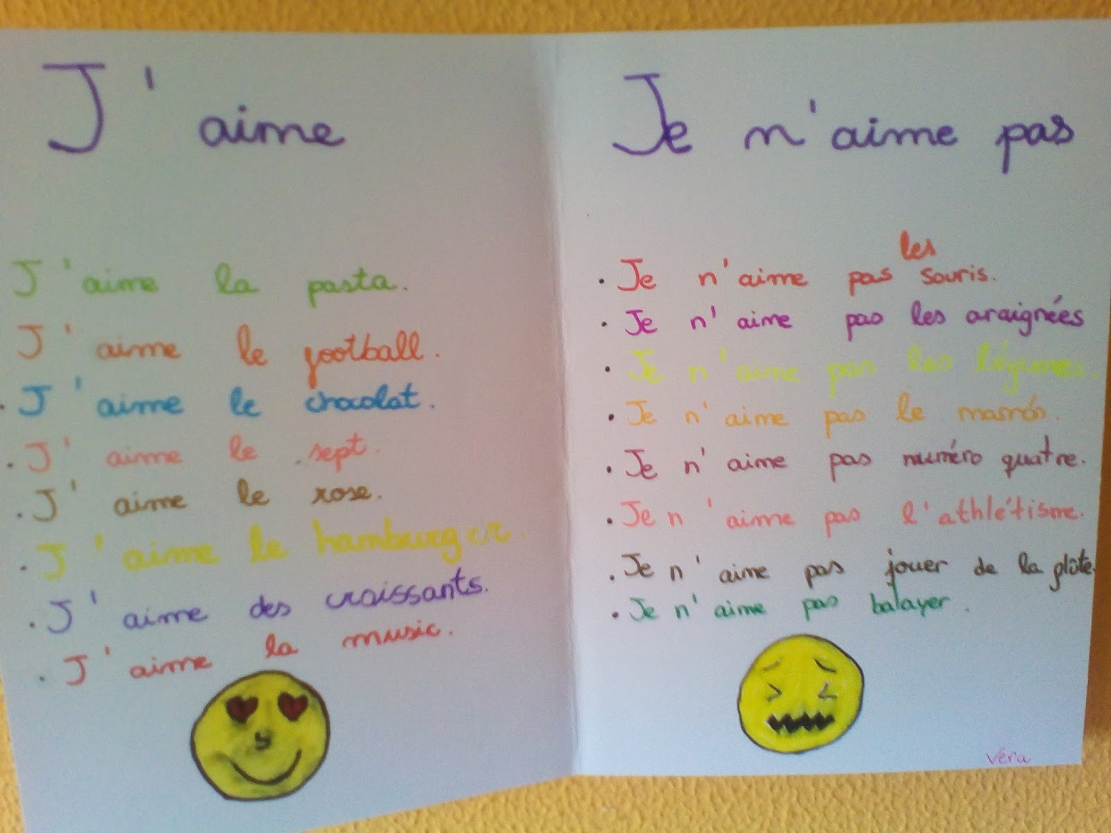 O recanto de Francés: J'aime/j'adore/je déteste/je n'aime pas