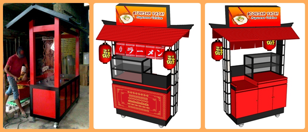 Booth Makanan Jepang Bahan Kayu | Gerobak Unik Bandung