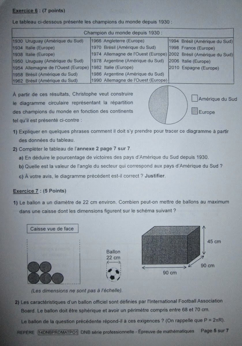 DNB 2014 Polynésie Série Professionnelle