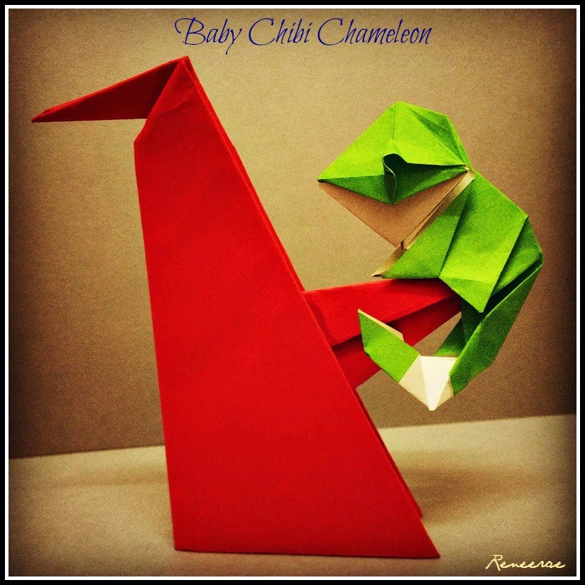 Life's Simple Pleasure: Origami Designs - Baby Chibi Chameleon