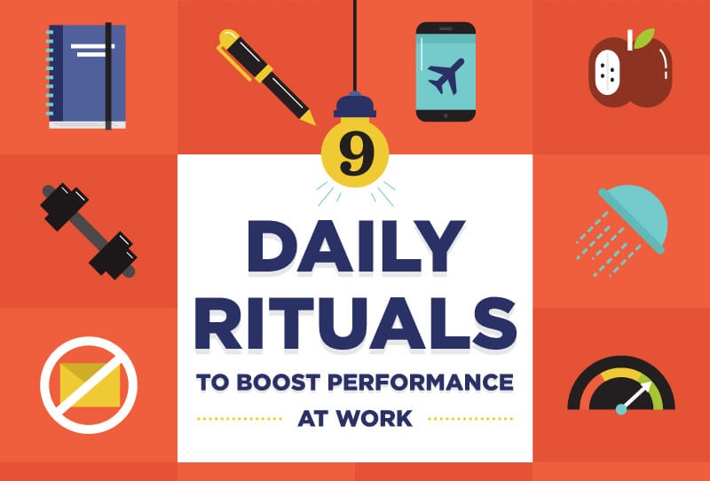 9 Daily Rituals To Boost Performance At Work - #infographic