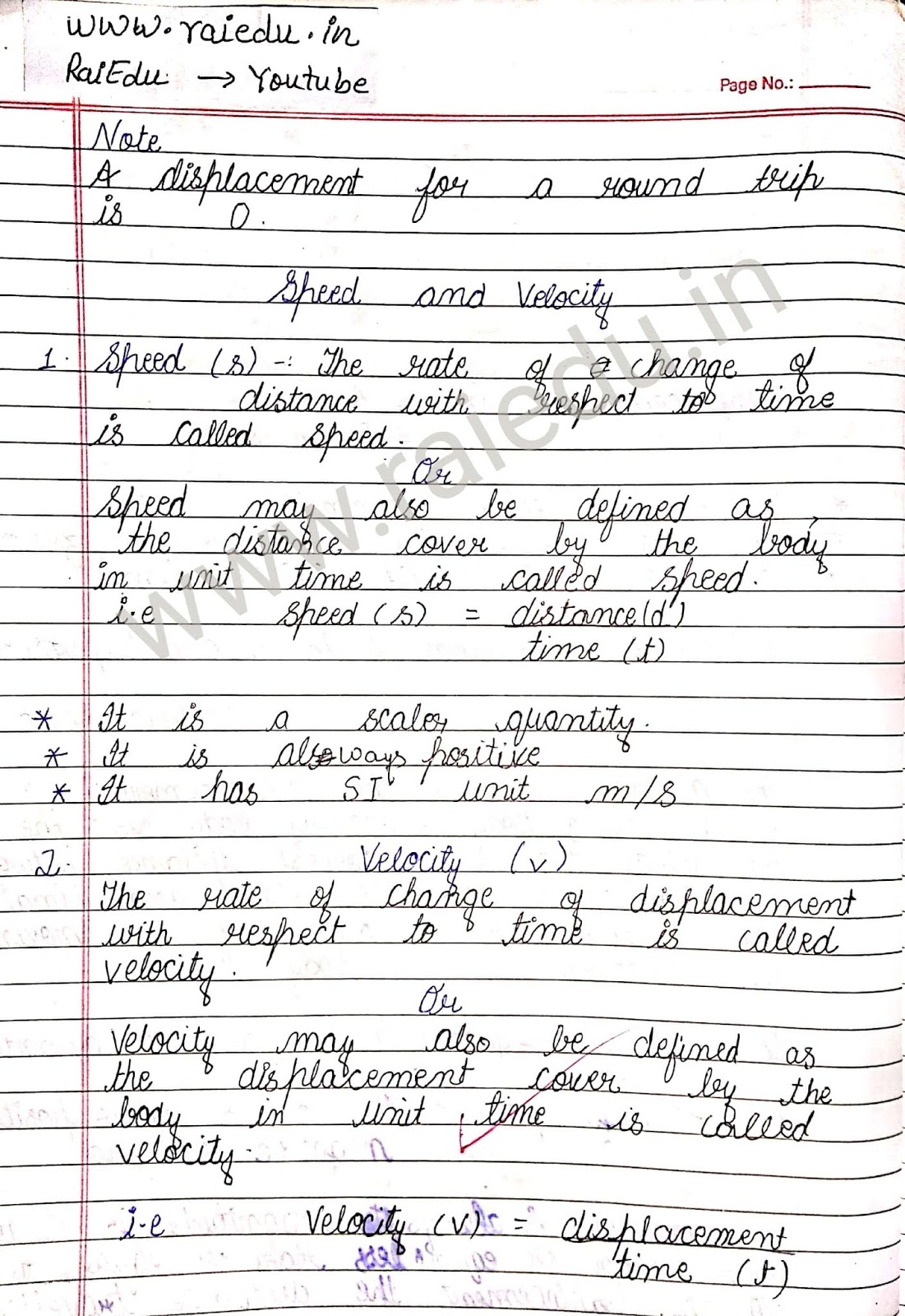 Speed And Velocity Average Speed And Average Velocity Numerical